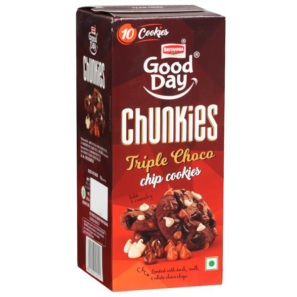 Buy Britannia Good Day Chunkies Triple Choco Chip Cookies 5 x 24 g in ...