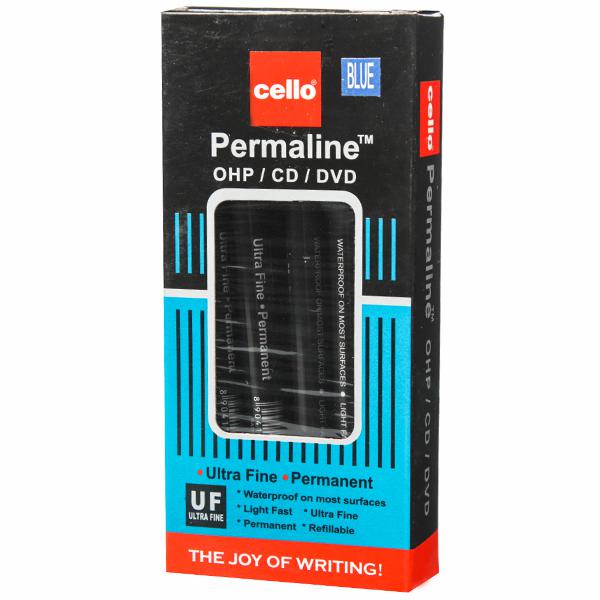 Cello Permaline Ultra Fine CD Marker Blue Pack Of 10— Wholesale Bulk ...