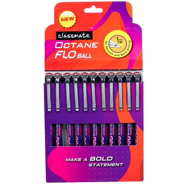 Buy Classmate Octane Flo Blue Ball Pen (Free 1 Pen) Pack Of 10 in ...
