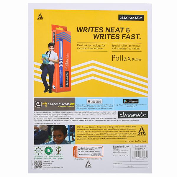 Buy Classmate Unruled Notebook (24 cm x 18 cm) 72 Pages in Wholesale ...