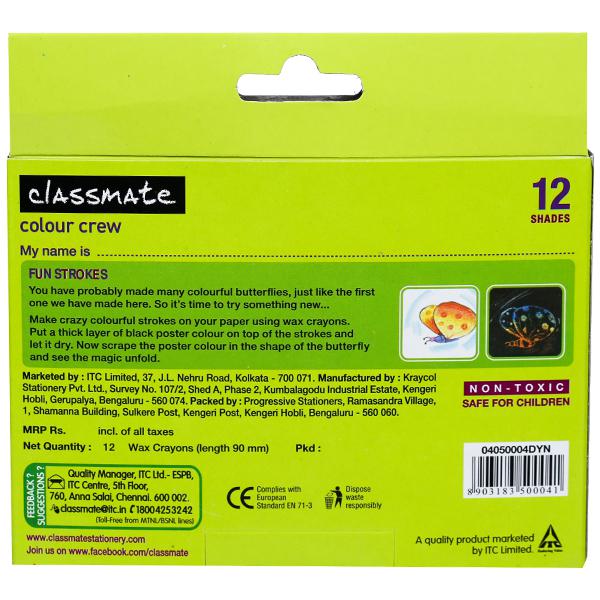 Buy Classmate Colour Crew Wax Crayons 90 mm Disneys The Jungle Book ...