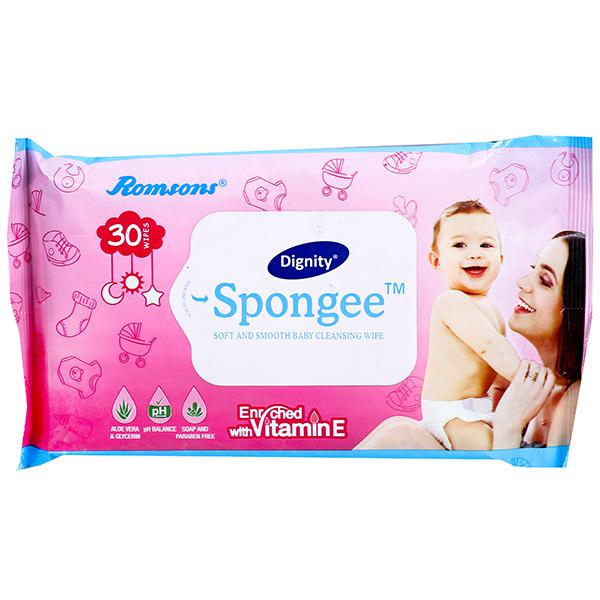 Buy Dignity Spongee Soft & Smooth Baby Cleansing Wipe (15 cm x 20 cm ...