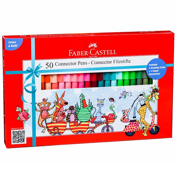 Faber Castell Connector Pens Assorted with 4 Greeting Cards & 4 Super ...