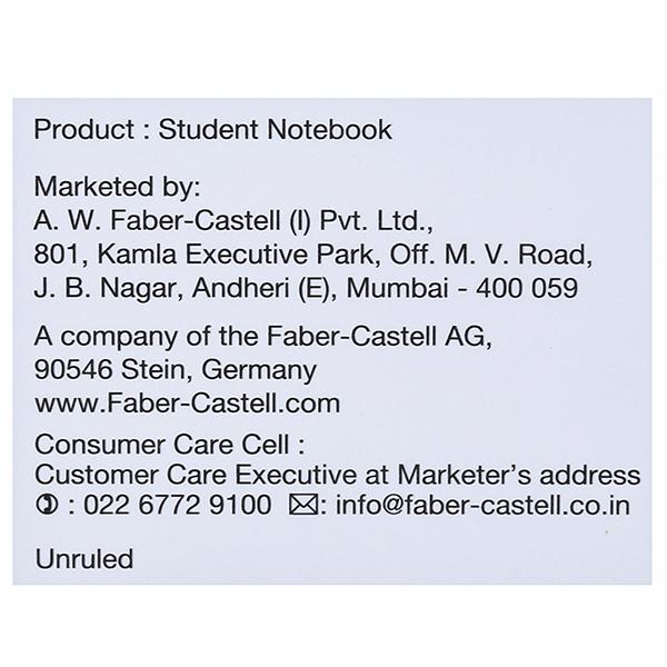 Buy Faber Castell Unruled Student Notebook (15.5 x 19 cm) 400902 92 ...