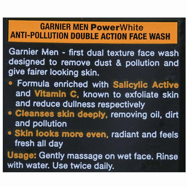 Buy Garnier Men Power White Double Action Face Wash (Free 20% Extra) 50 ...