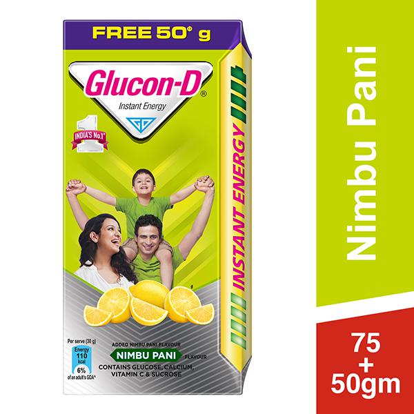 Buy Glucon D Instant Energy Health Drink Nimbu Pani Refill (Free Glucon ...