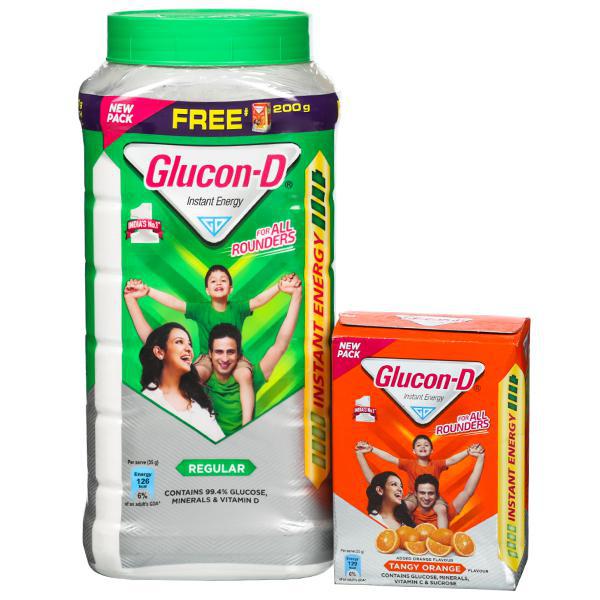 Buy Glucon D Instant Energy Health Drink Jar (Free Glucon D 200 g) 1 kg ...
