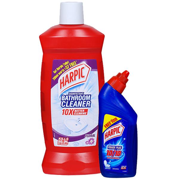 Buy Harpic Disinfectant Bathroom Cleaner Floral (Free Harpic Power Plus Original Toilet Cleaner ...