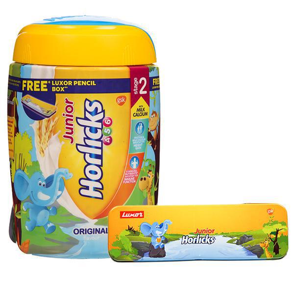 Buy Horlicks Junior 2 Original Powder Jar (Free Luxor Pencil Box) 500 g ...