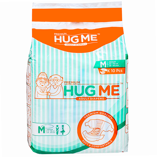 Hug Me Premium Adult Diapers M Pack Of 10— Wholesale Bulk | RetailerShakti