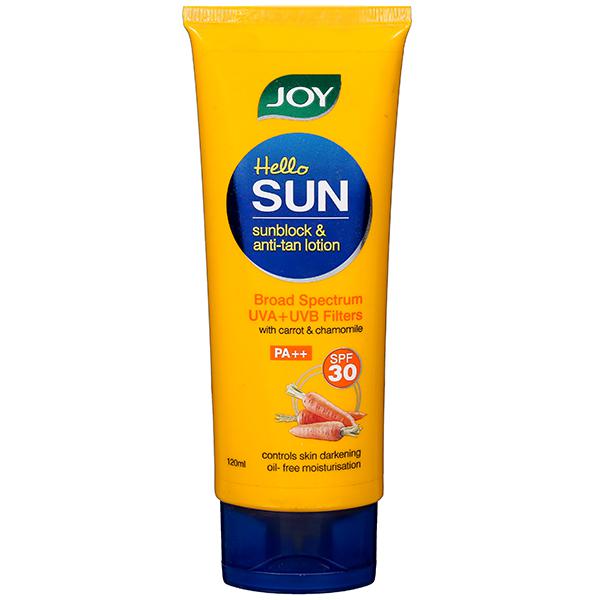 Joy Hello Sun SPF 30 PA++ Sunblock & Anti-Tan Lotion 120 ml— Wholesale ...