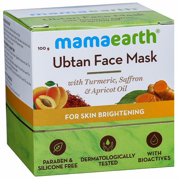 Mamaearth Ubtan Face Mask with Turmeric, Saffron & Apricot Oil for Skin ...