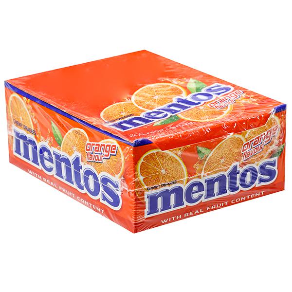 Mentos Orange Flavoured Chewy Dragees 24 x 28.6 g— Wholesale Bulk ...