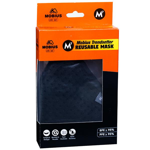 Mobius Reusable M7 Trendsetter Face Mask Black XL— Wholesale Bulk | RetailerShakti
