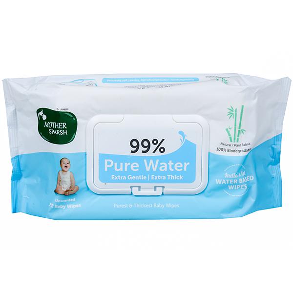 Mother Sparsh 99% Pure Water Extra Gentle & Thick Baby Wipes 15 cm x 20 ...