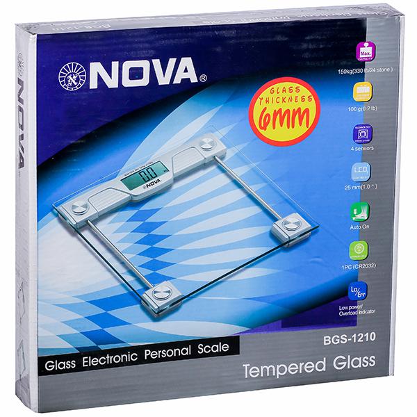 Nova Glass Electronic Personal Scale BGS1210 (Capacity 150 kg) (35.3 cm ...