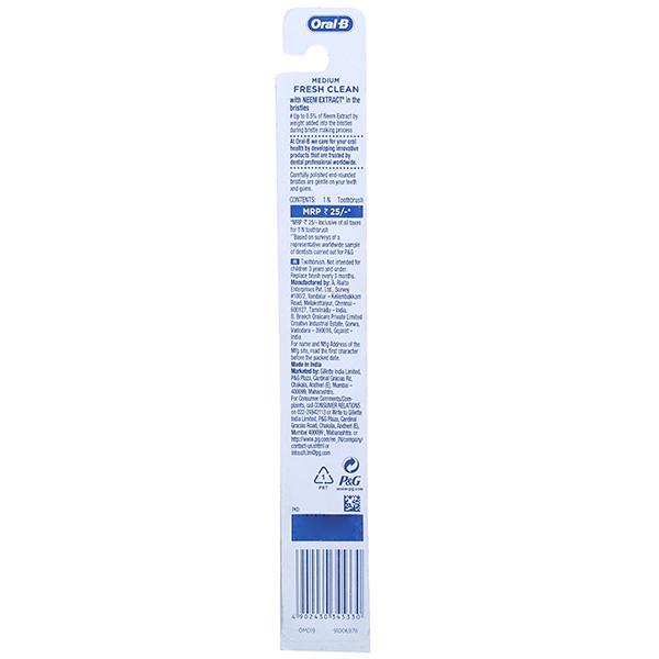 Oral B Fresh Clean With Neem Extracts Medium Toothbrush— Wholesale Bulk ...