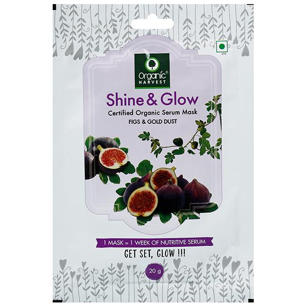 Buy Organic Harvest Shine & Glow Organic Serum Mask Figs & Gold Dust 20 ...