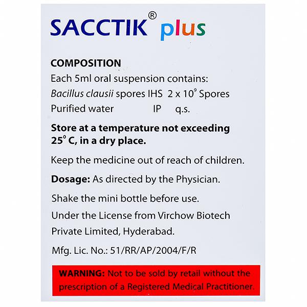 Buy Sacctik Plus Suspension 5 ml in Wholesale Price Online | B2B ...