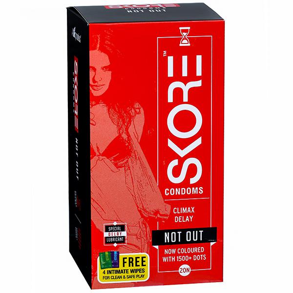 Skore Condoms Not Out Climax Delay Coloured Dots with Special Delay ...