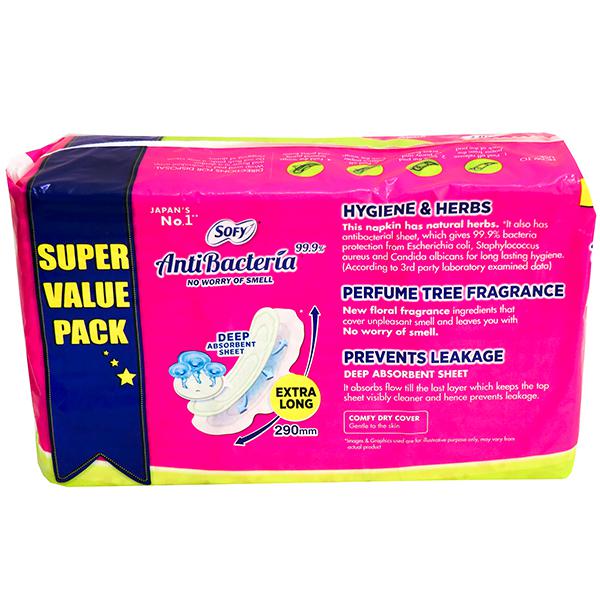 Sofy Anti Bacteria Extra Long Slim Sanitary Pads (Super Value Pack ...