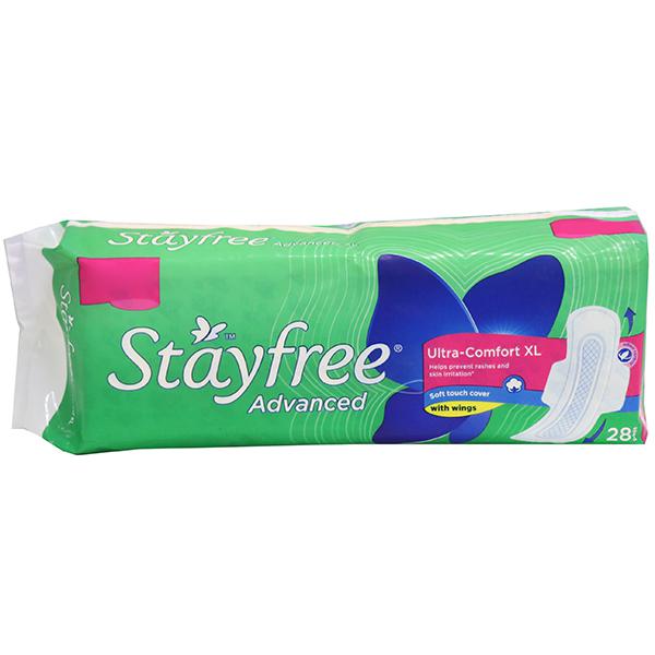 Buy Stayfree Advanced Ultra Comfort XL Wings Sanitary Pads Pack Of 28 ...