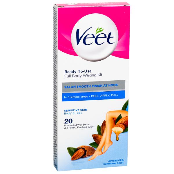 Buy Veet Ready To Use Full Body Waxing Kit Sensitive Skin Pack Of 20 in ...