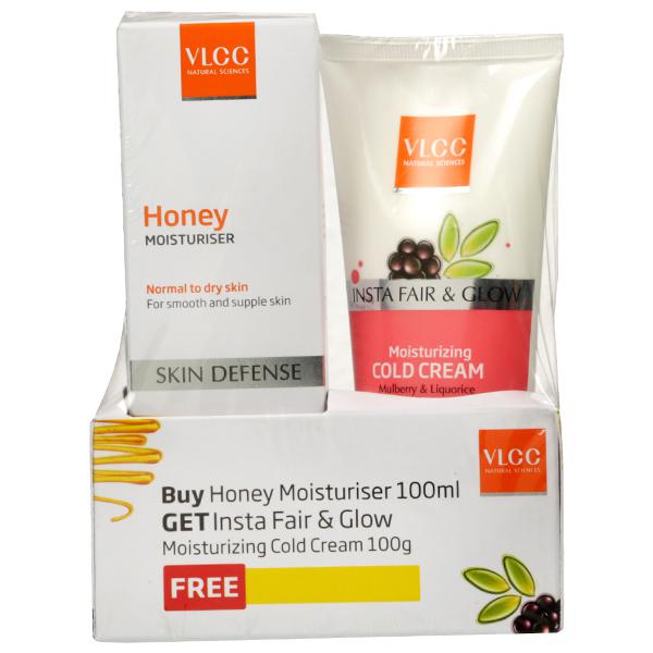 Buy Vlcc Honey Skin Defense Moisturiser (Free Vlcc Insta Fair & Glow ...