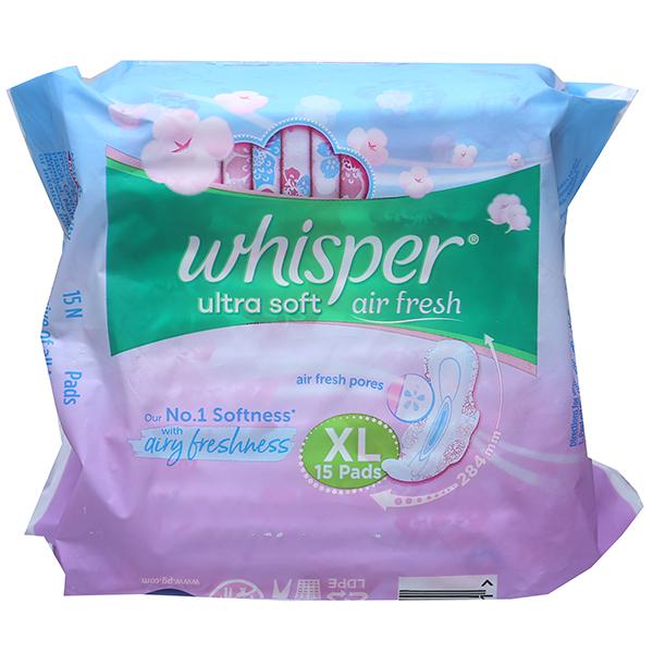 Buy Whisper Ultra Soft Air Fresh XL Wings Pack Of 15 in Wholesale Price ...
