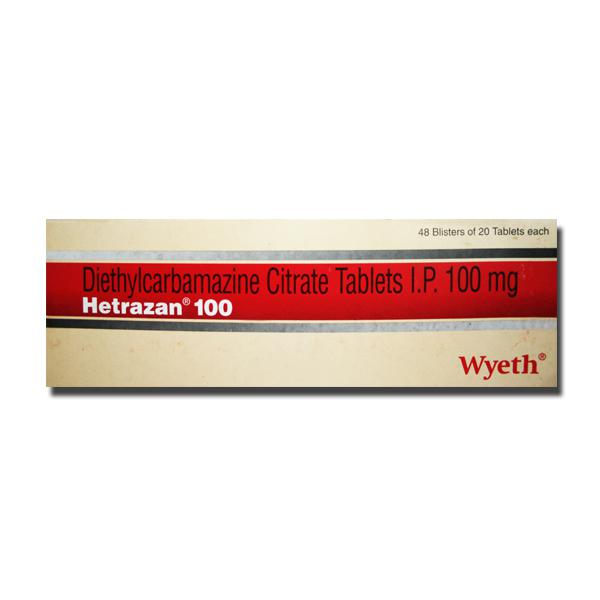Wholesale Hetrazan 100 mg Tablet (30 Tab) Online | Retailer Shakti